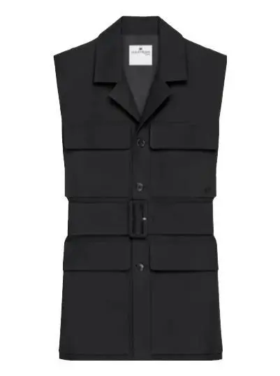 COURREGES Belted Utility Vest - Black