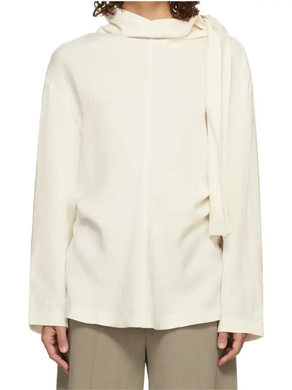Studio Nicholson Valery Tie-neck Top - White