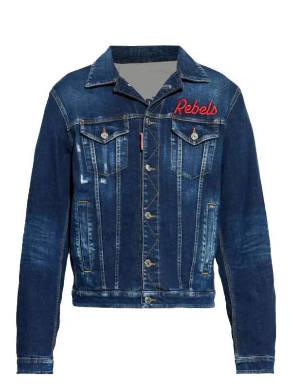 Dsquared2 Rebels Vintage Denim Jacket - Blue