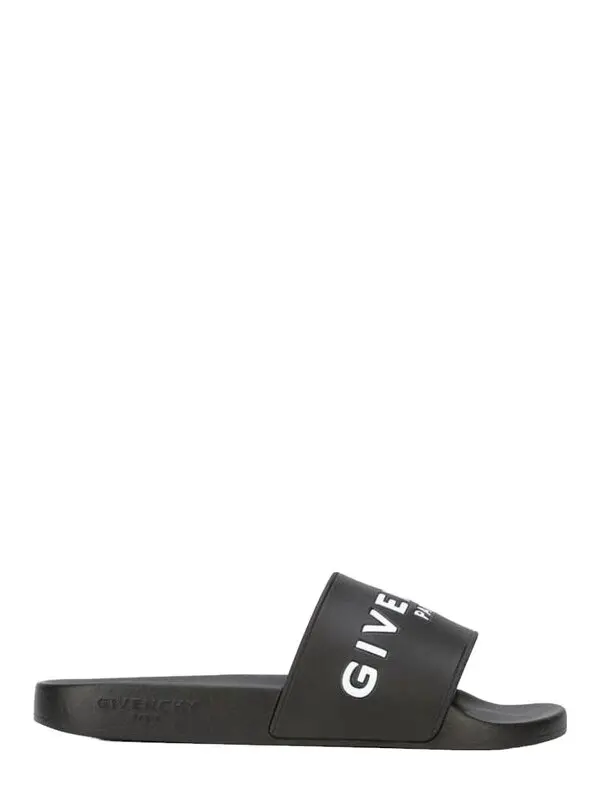 Givenchy Logo Rubber Slides - Black