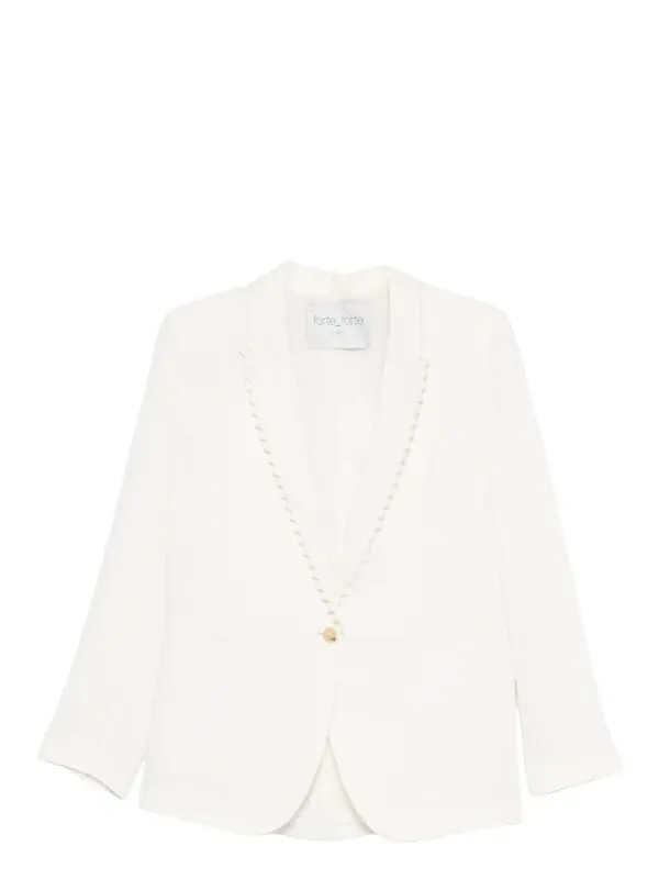 FORTE_FORTE Notched Lapel Single-button Jacket - White