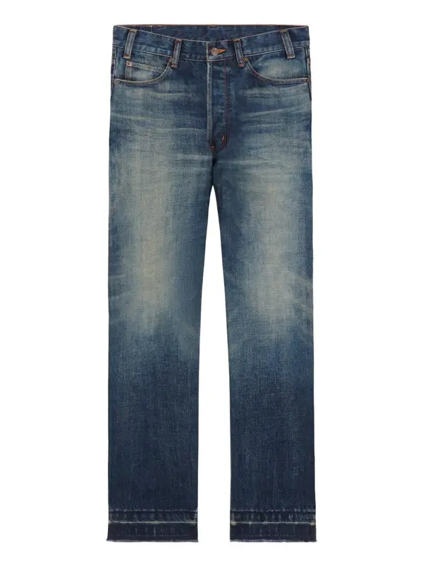 Celine Wesley Jeans In Cotton Denim - Blue