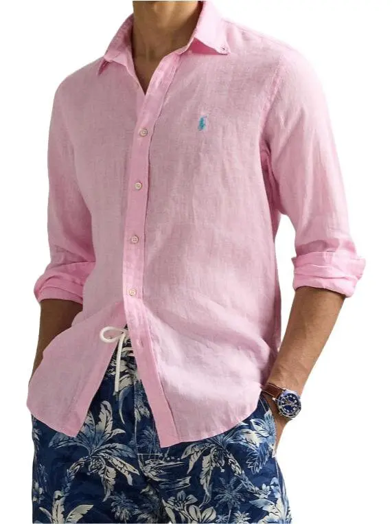 Polo Ralph Lauren Logo Embroidered Polo Pony Shirt - Pink