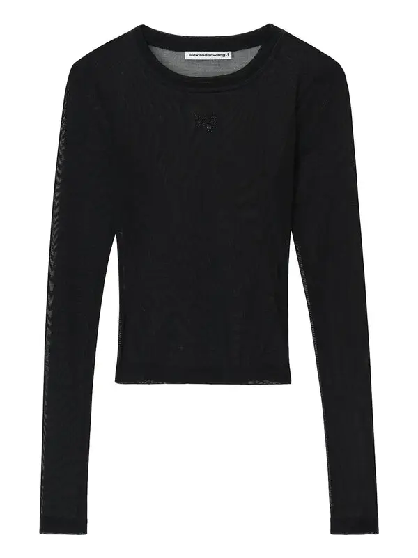 Alexander Wang Mesh Long-sleeved T-shirt - Black