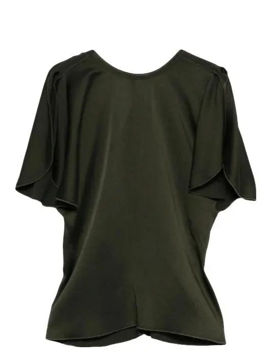 Victoria Beckham Draped Sleeve Top - Black