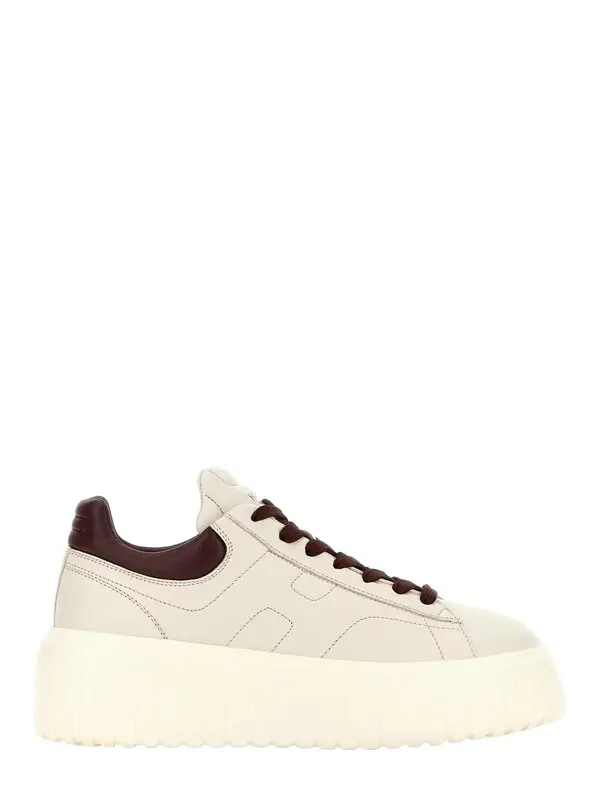 Hogan Platform Low-top Sneakers - Ivory White Burgundy Red