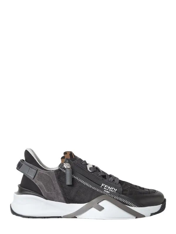 Fendi Ff Jacquard Running Sneakers - Black