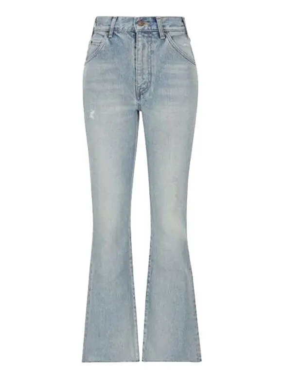Celine Dylan Flared Jeans In Sweet Honey Wash Denim - Blue
