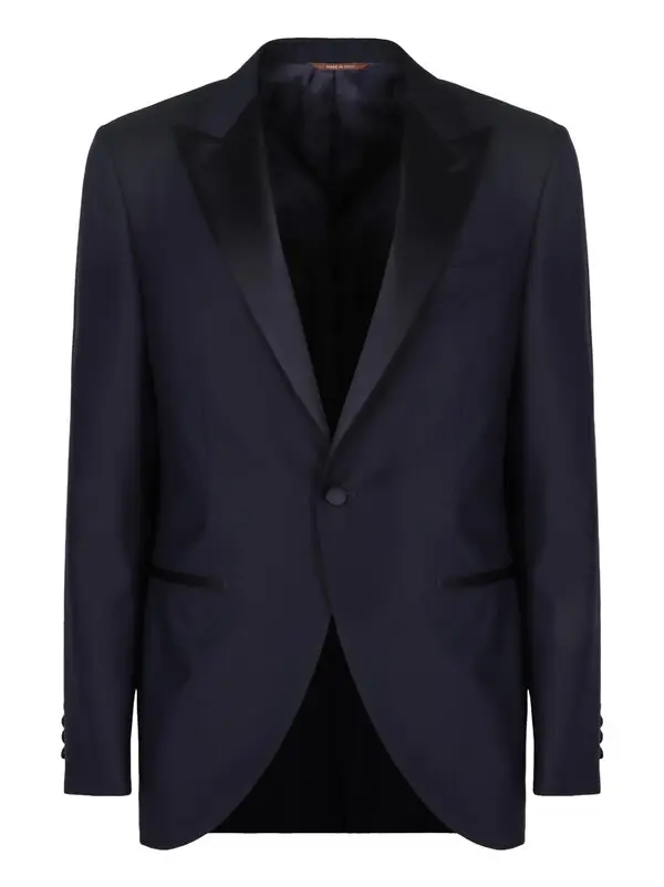 Canali Satin Lapel Two-piece Suit - Blue