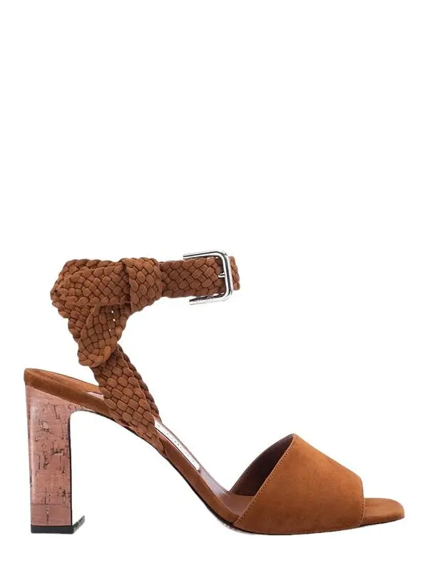 JIMMY CHOO Open-toe High-heeled Sandals With Braided Straps - Tan