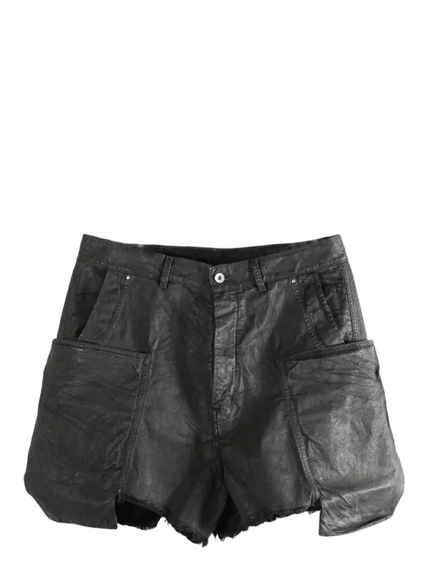 Rick Owens Frayed-hem Cargo Shorts - Black