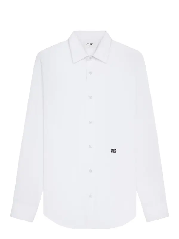 Celine Loose Shirt In Cotton Poplin - White