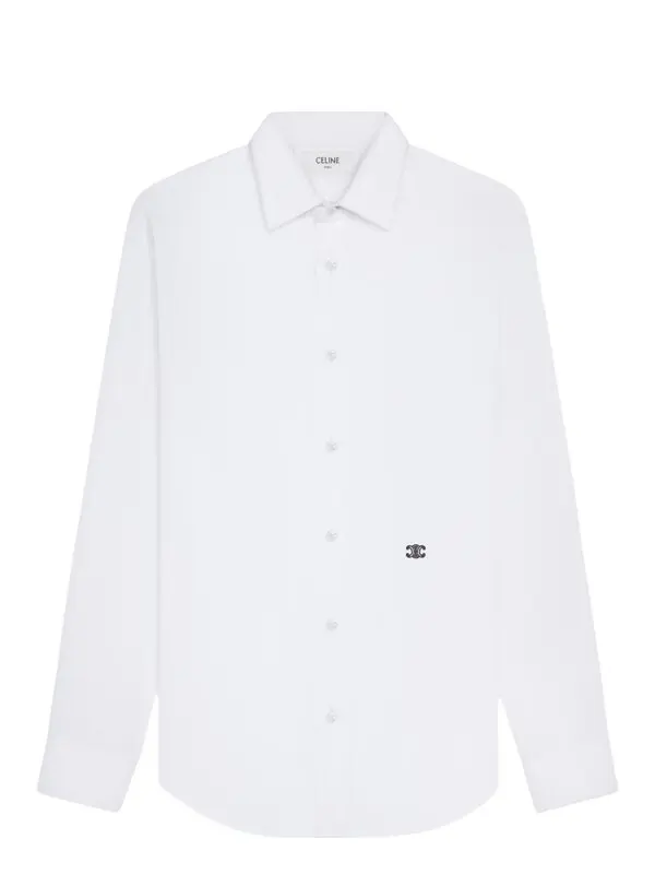 Celine Loose Shirt In Cotton Poplin - White