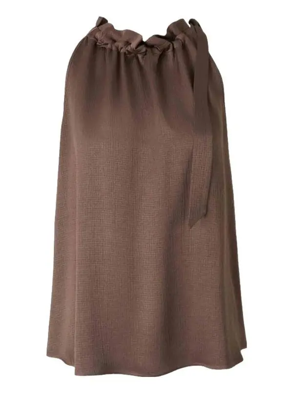 Peserico Sleeveless Drawstring Detail Vest - Brown