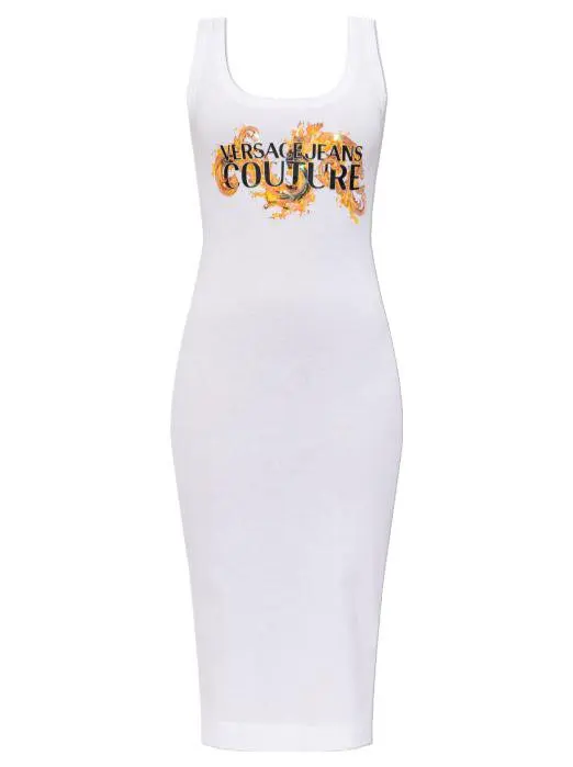 Versace Baroque Logo Midi Dress - Purple