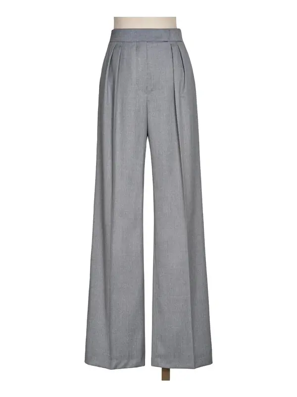 Max Mara Zimino Double Pleated Pants - Medium Gray