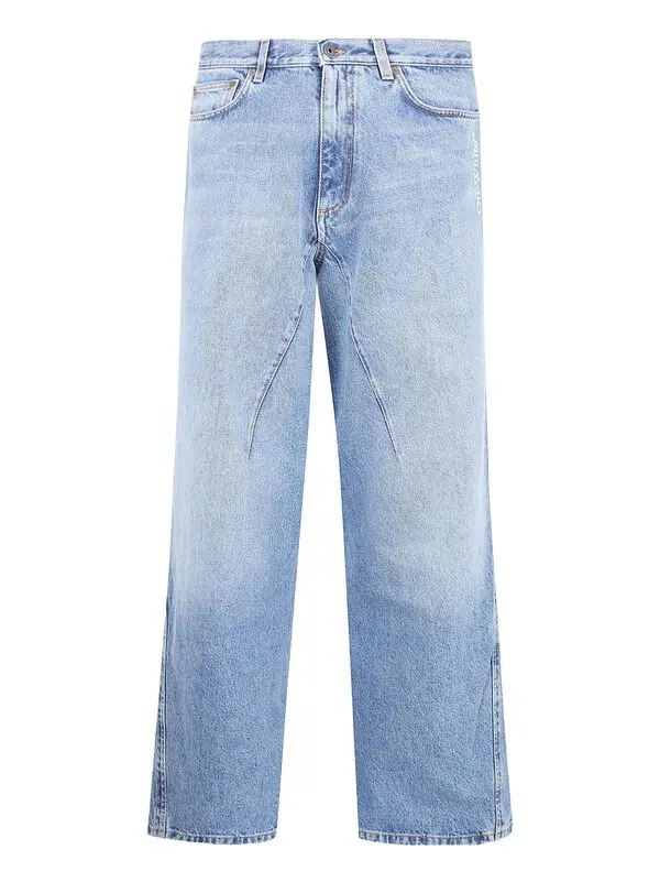 Off-White Half Arrow Twist Slouchy Jeans - Light Midnight