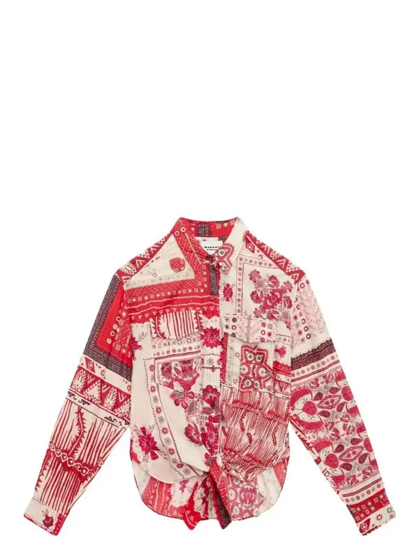 Isabel Marant Étoile Nathy Tie-up Shirt - Red/ecru