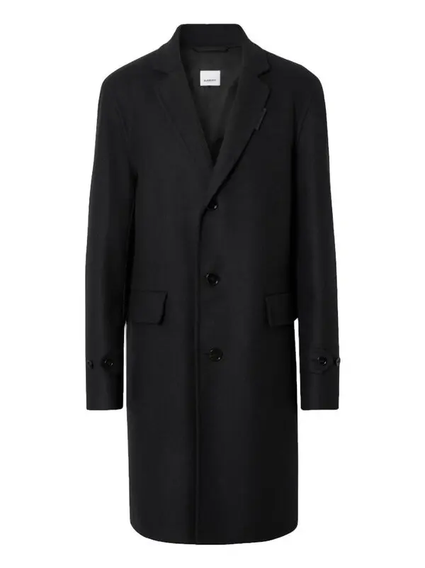 Burberry Single-breasted Tailored Coat - Black