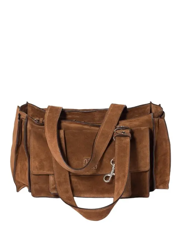 Miu Miu Utilitaire Zipped Shoulder Bag - Cocoa Brown