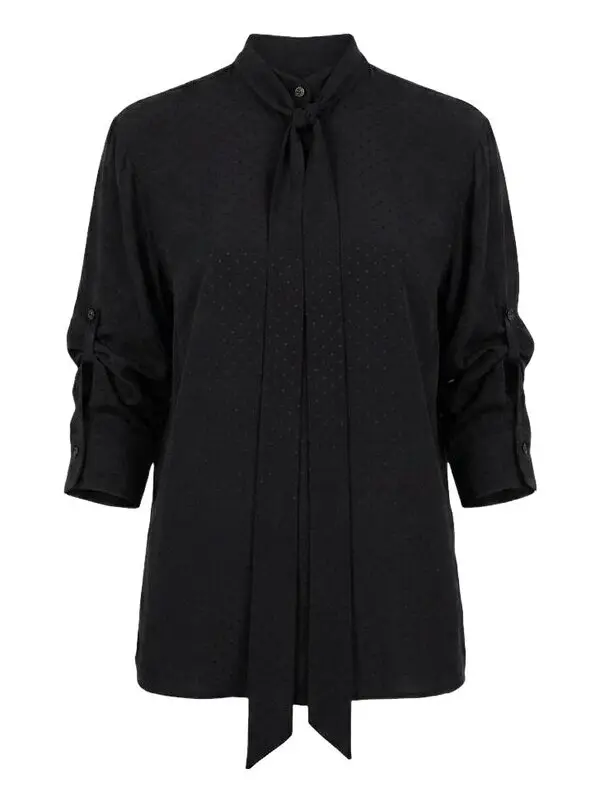 ANN DEMEULEMEESTER Lavallière Neck-tie Shirt - Black