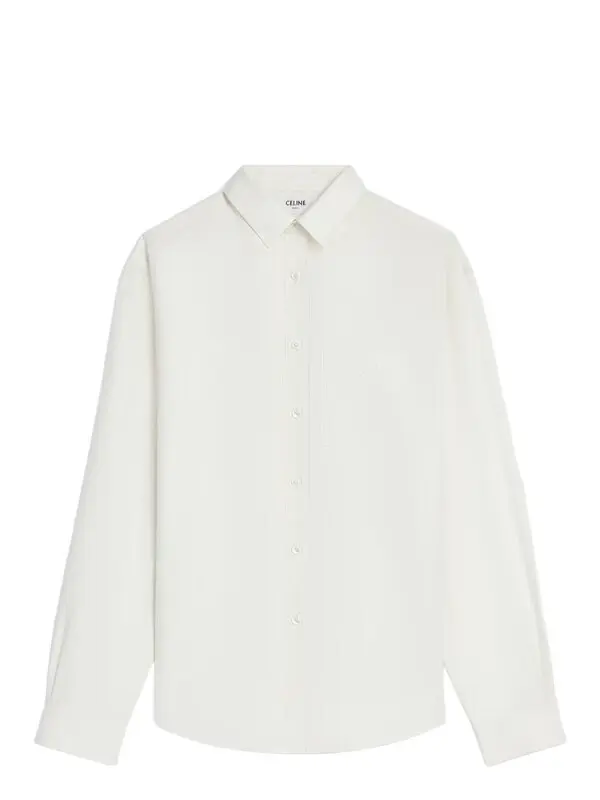 Celine Relaxed Fit Silk Twill Shirt - White