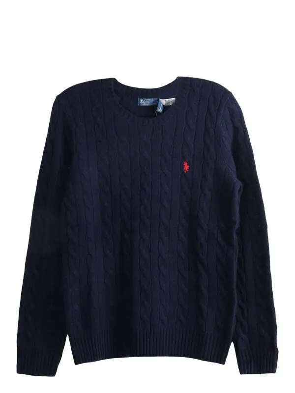 Polo Ralph Lauren Cable-knit Jumper With Embroidered Logo - Navy