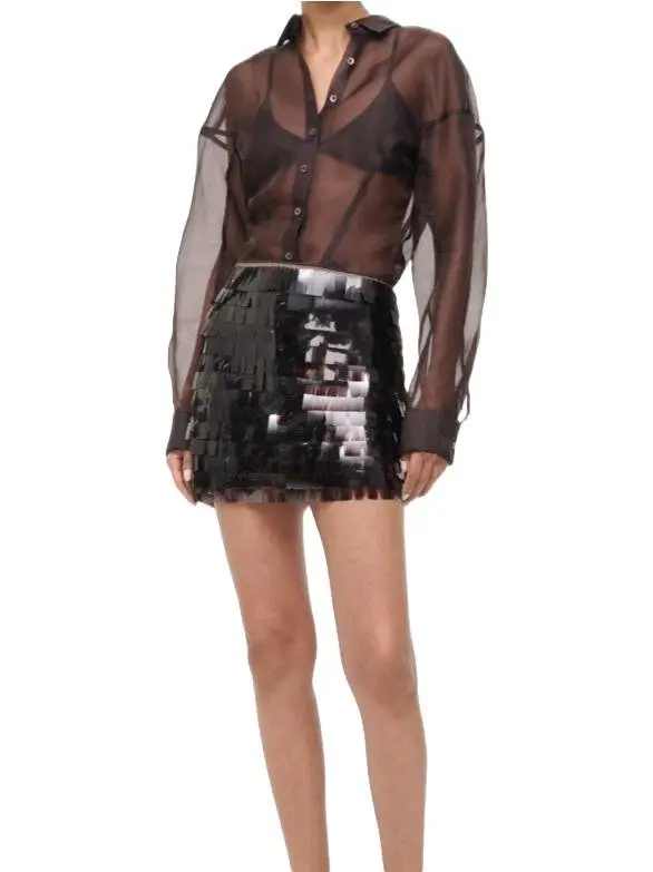 Staud Embellished Mini Skirt - Black
