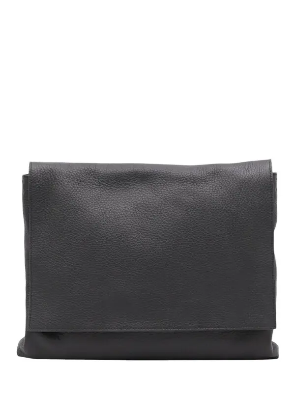 THE ROW Leather Messenger Bag - Black