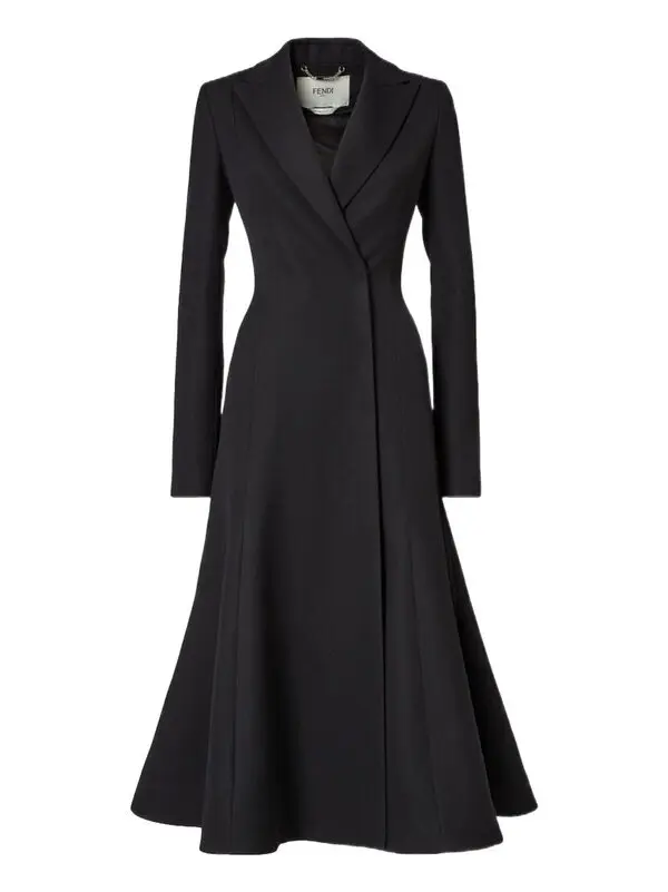 Fendi Peplum Detail Fitted Waist Coat - Black