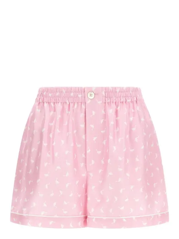 Moschino Allover Printed Elastic Waist Shorts - Pink
