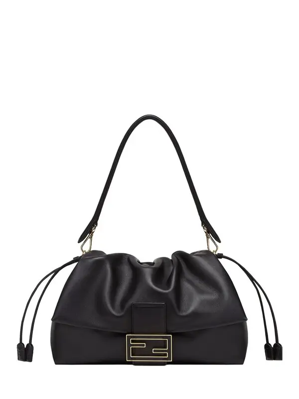 Fendi Mamma Baguette Drawstring Shoulder Bag - Black