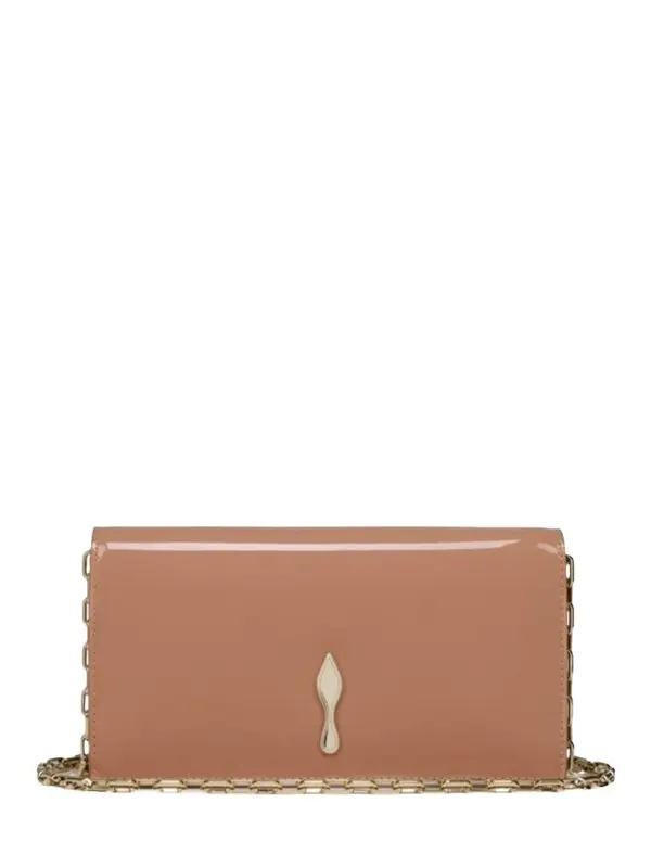 CHRISTIAN LOUBOUTIN Bettina Foldover Top Clutch Bag - Blush