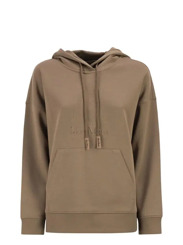 Max Mara Andrea Embroidered Drawstring Hoodie - Camel