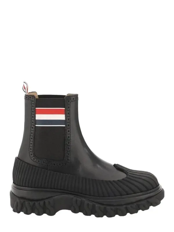 Thom Browne Striped Chelsea Boots - Black