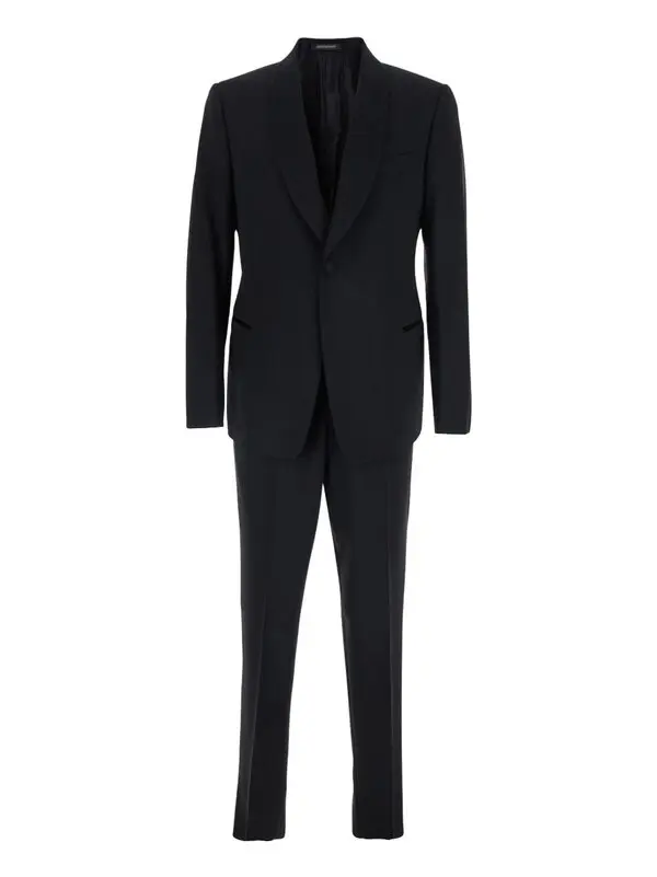 Emporio Armani Slim Shawl Lapel Suit - Black