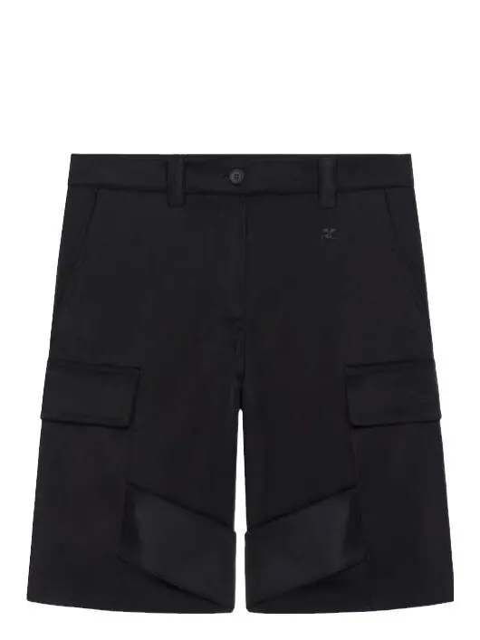 COURREGES Utility Chaps Satin Shorts - Black