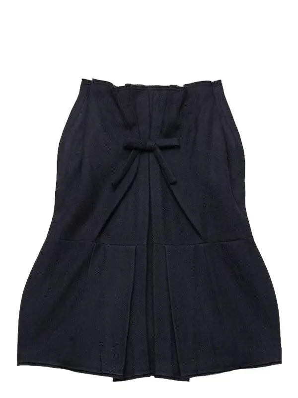 Prada Chevron Midi Skirt - Navy