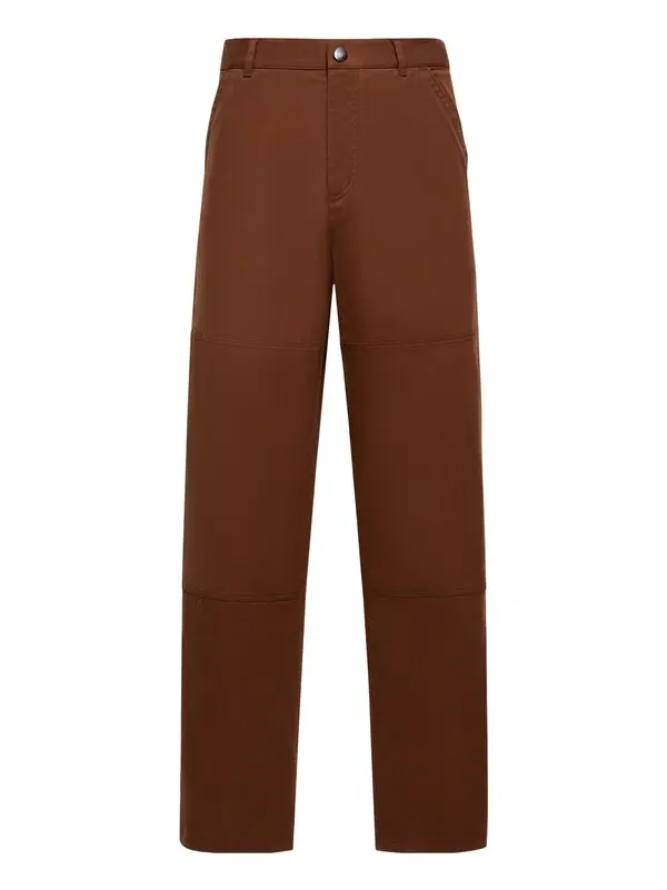 Moncler Logo Patch Loose Fit Trousers - Brown