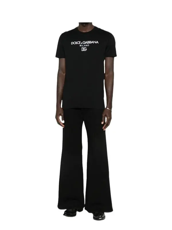 Dolce & Gabbana Dolce Gabbana Logo Embroidered T-shirt - Black