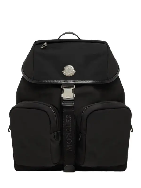 Moncler Logo Patch Detailed Backpack - Black
