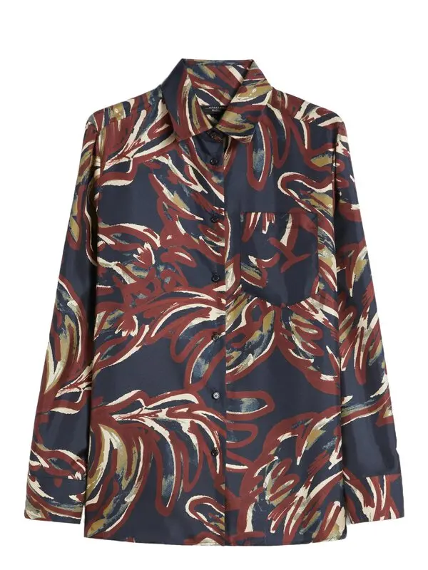 Max Mara Printed Twill Shirt - Black