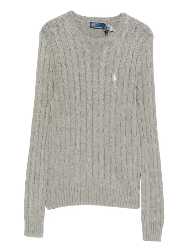 Polo Ralph Lauren Cable Knit Crew Neck Long Sleeve Sweater - Grey