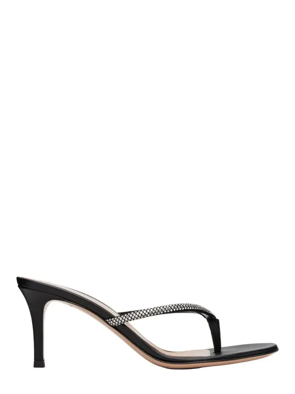 GIANVITO ROSSI India Thong 70 High-heeled Sandals With Crystal Embellishments - Black