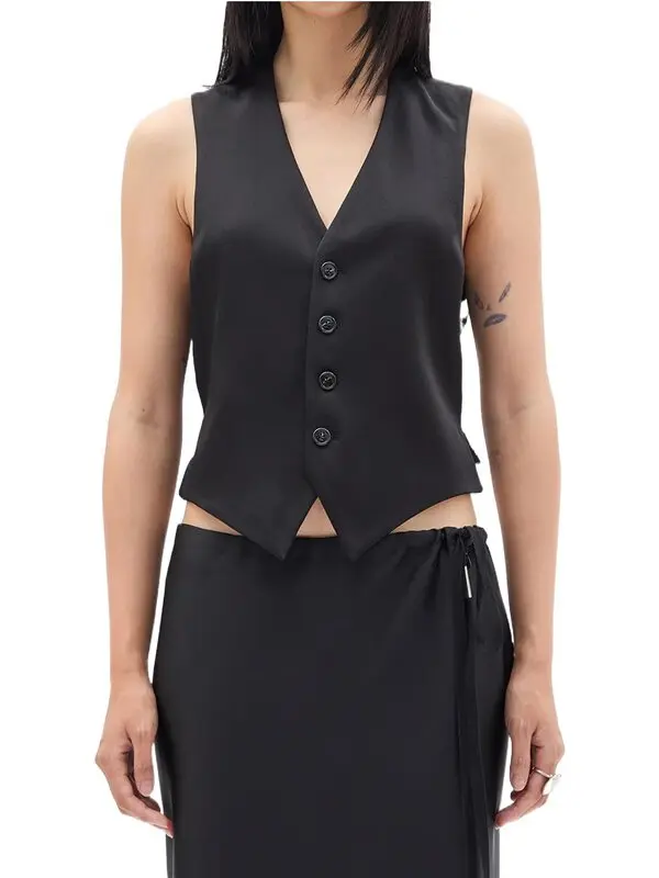 ANN DEMEULEMEESTER V-neck Tailored Waistcoat - Black