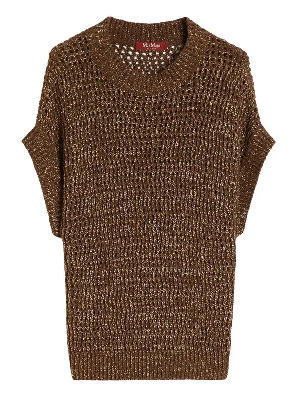 Max Mara Openwork Knit Top - Hazelnut