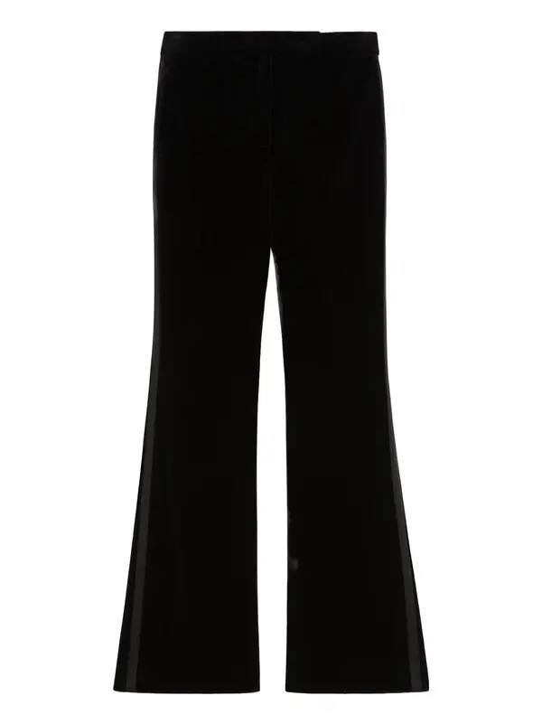 Max Mara Vetri Velvet Trousers With Stripe Detail - Black