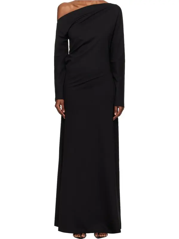 RÓHE Twisted Jersey Maxi Dress - Black
