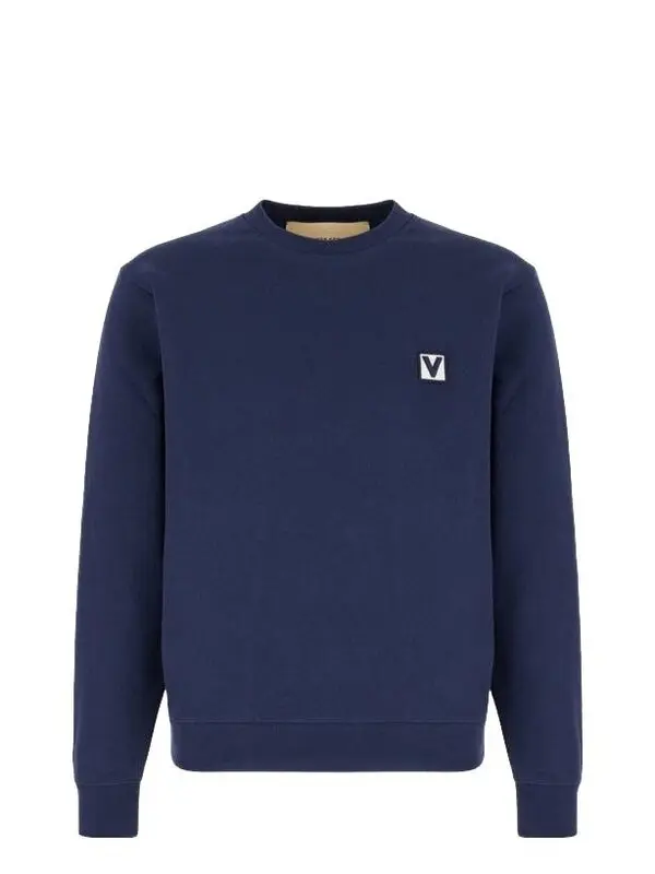 Valentino Garavani Logo Patch Crewneck Sweatshirt - Blue