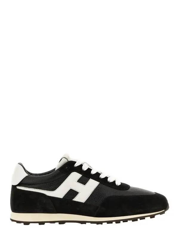 Hogan Athletic Sneakers With H-shaped Pattern And Drawstring Closure - Black